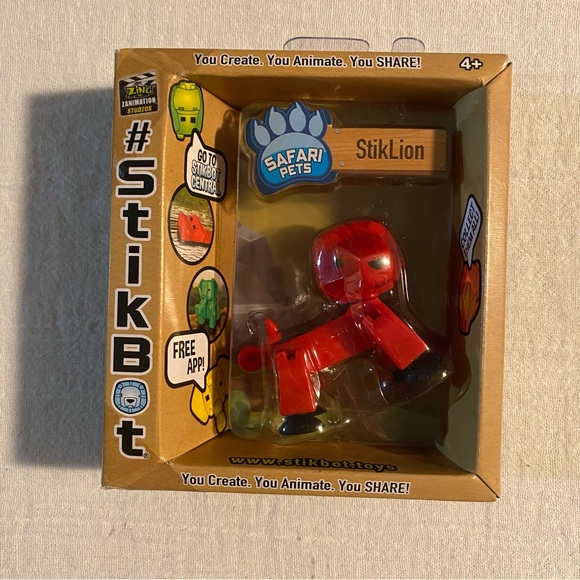 StikBot | Toys | Stikbot Safari Pets Stiklion Red Figure | Poshmark
